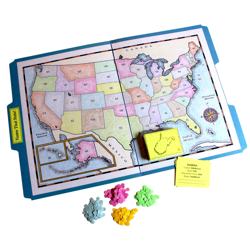 Name That State! File Folder Game – Home School in the Woods Publishing